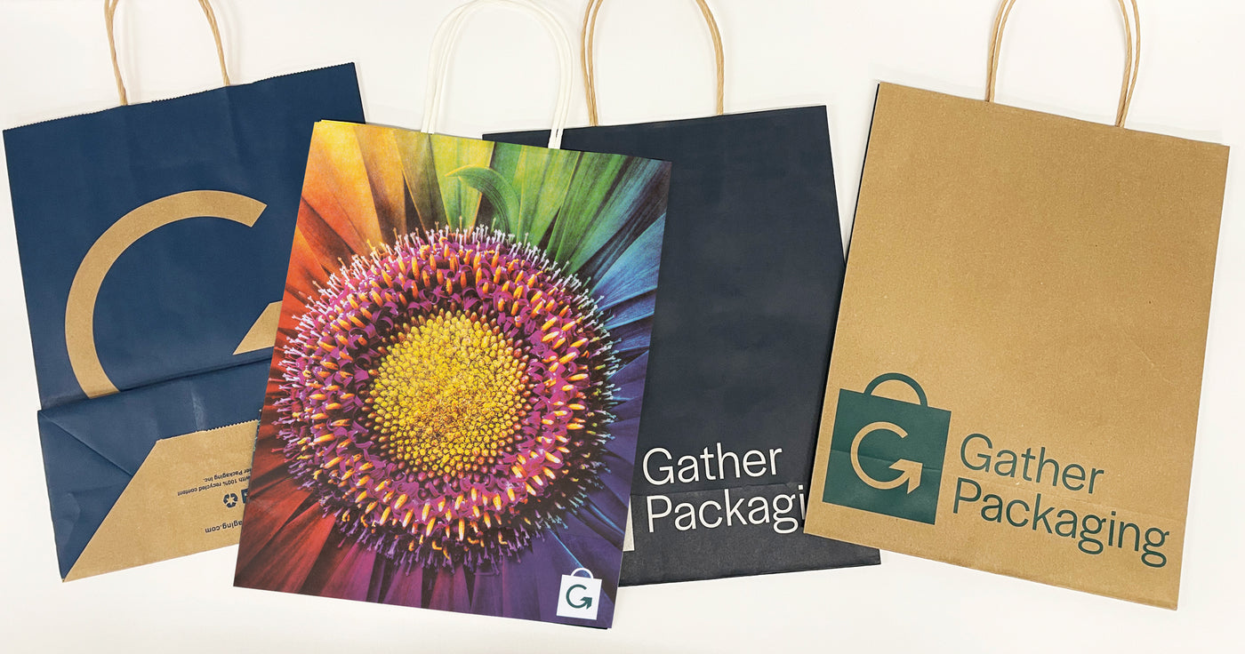 Custom Printed Eco-Friendly Kraft Paper Bags | Gather Packaging ...