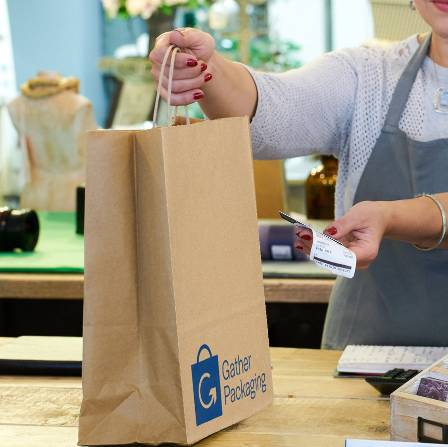 Custom Printed Eco-Friendly Kraft Paper Bags | Gather Packaging ...